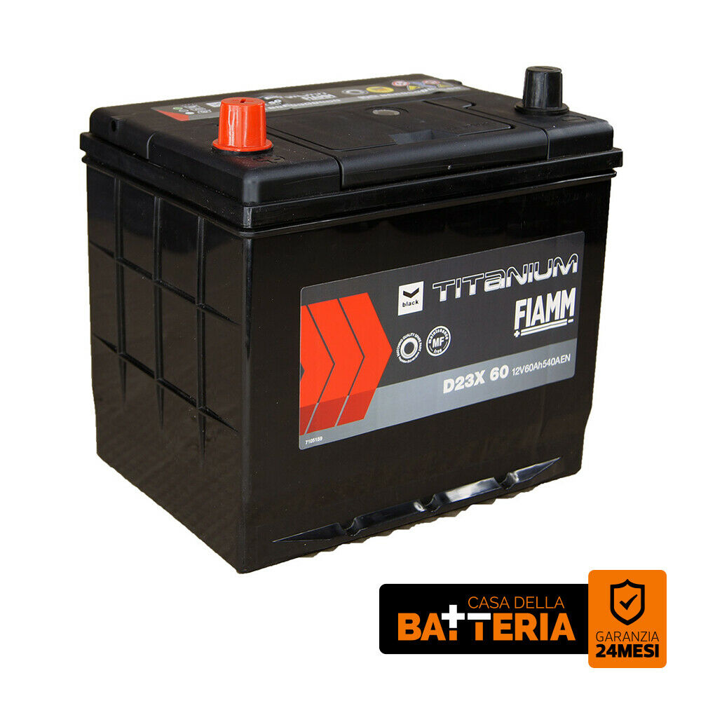 BATTERIA AUTO 60Ah FIAMM D23X 60 BLACK TITANIUM 60Ah 540A (cm) 23,0x17 ...